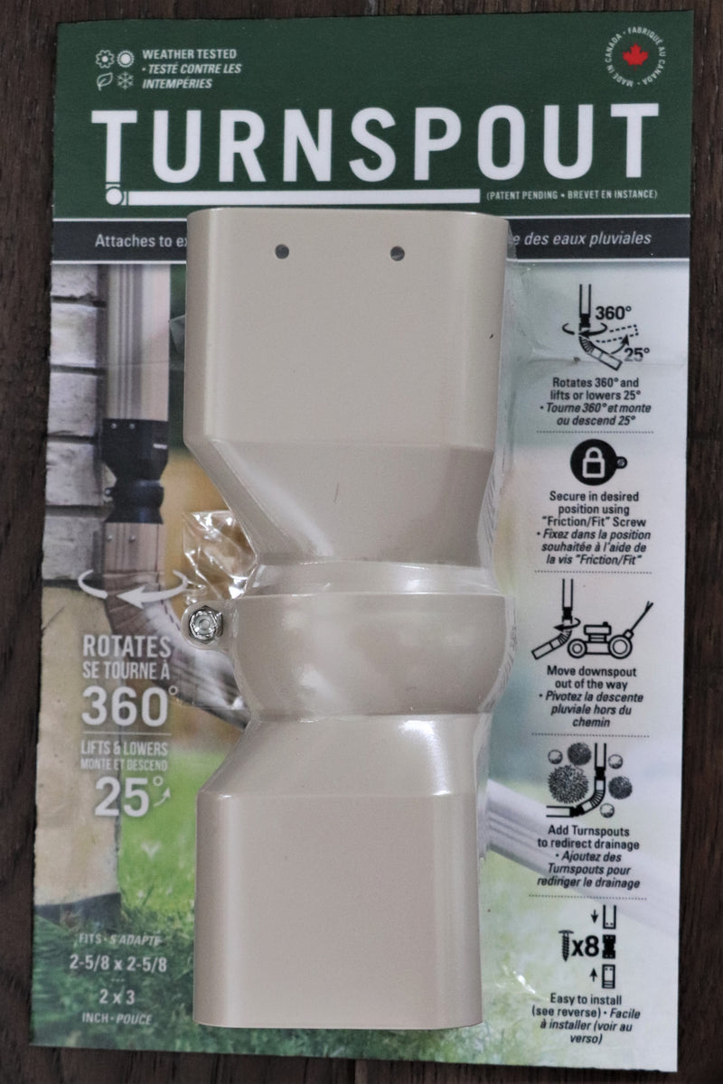 TurnSpout Cashmere Downspout 2-5/8 & 2x3 | TurnSpout